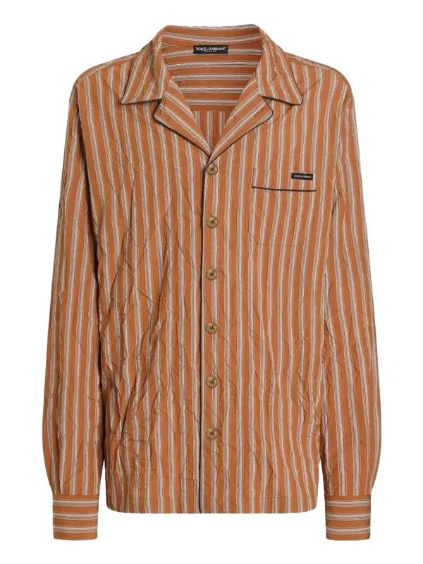 Dolce & Gabbana Striped Shirt With Applique - Multicolor