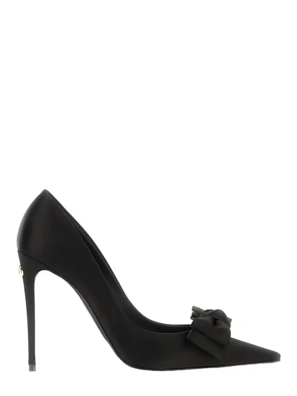 Dolce & Gabbana Black Satin Bow Detail High Heel Pumps - Multicolor