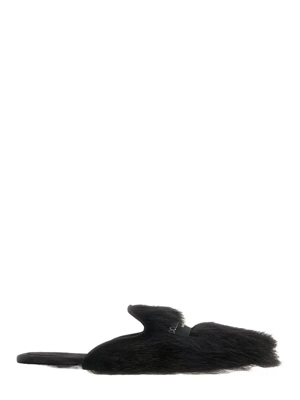 Dolce & Gabbana Faux Fur Trimmed Slippers - Multicolor
