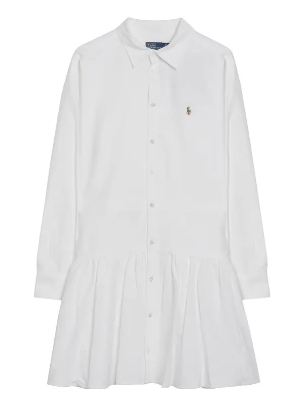 Polo Ralph Lauren Cotton Shirt Dress With Embroidered Logo - White