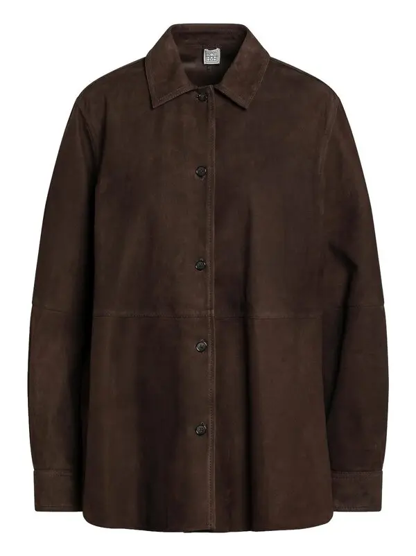 TOTEME Leather Shirt Jacket - Brown