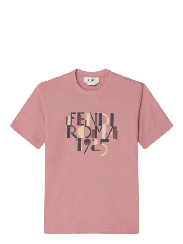 Fendi Cotton T-shirt With Logo Print - Pink
