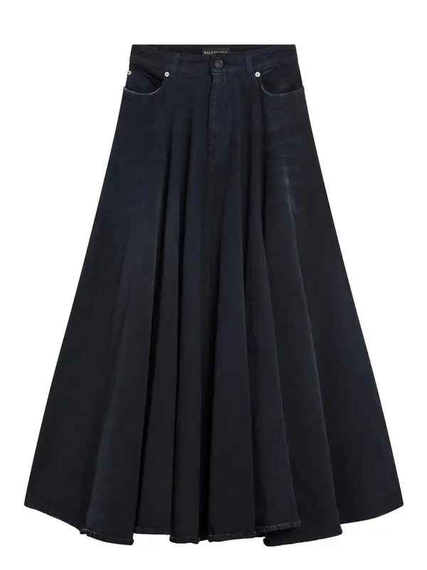 Balenciaga Maxi Godet Skirt - Blue