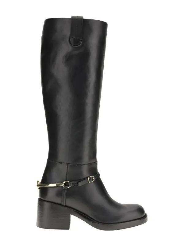 Chloé Dakota Boots With Gold Tone Hardware - Black