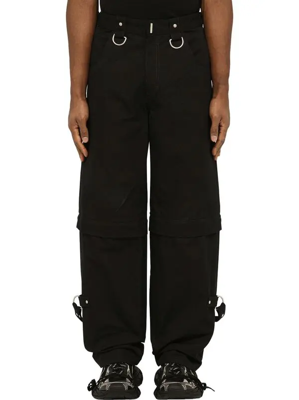 Givenchy Cotton Trousers With Removable Bottoms - Black
