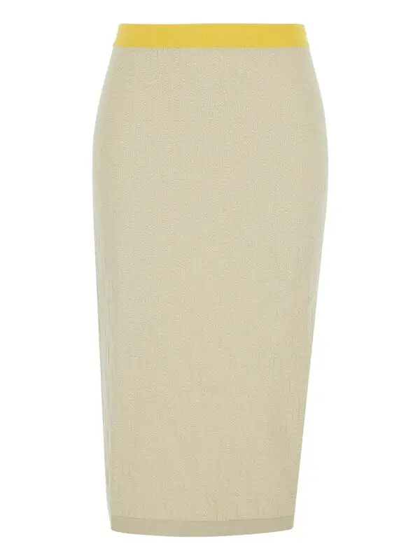 Fendi Ff Jacquard Cotton Midi Skirt - Multicolor