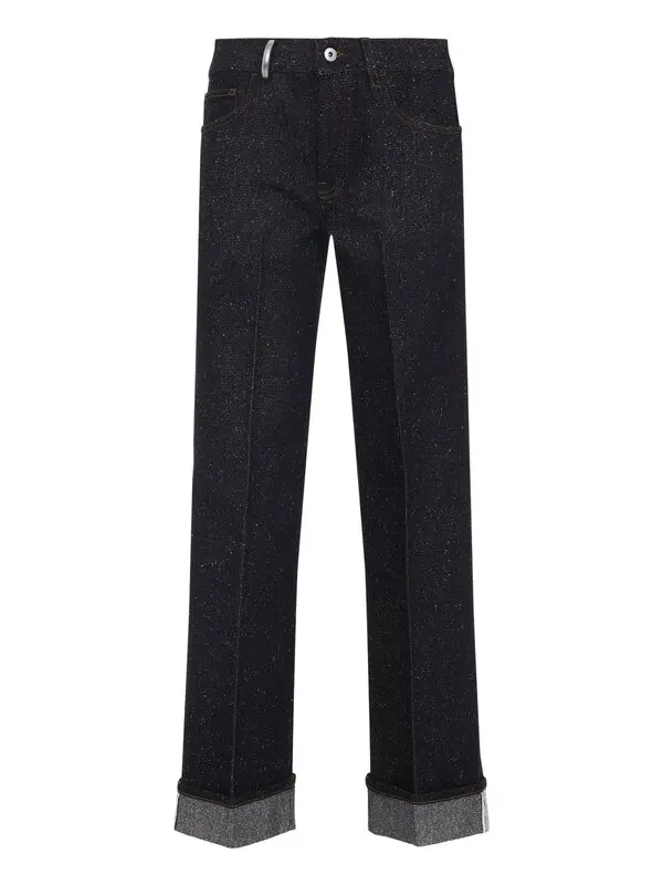 Burberry Cotton Blend Straight Leg Jeans - Blue