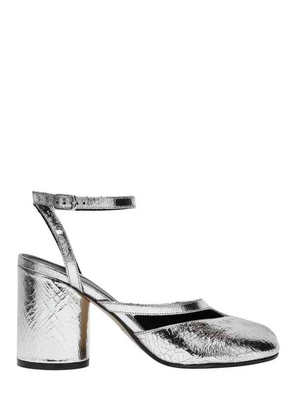 MAISON MARGIELA Tabi Sandals In Broken Mirror Finish - Silver