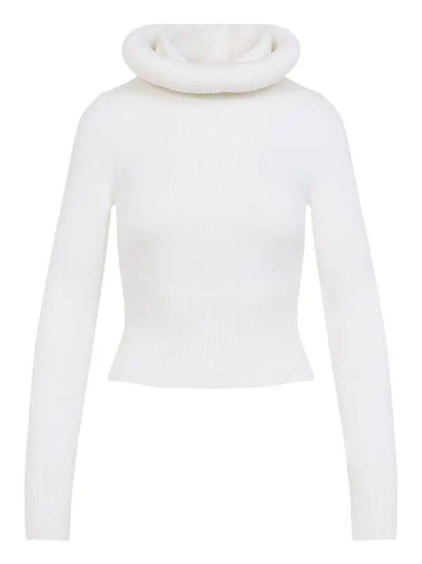 Alaïa Ribbed Virgin Wool Pullover - White