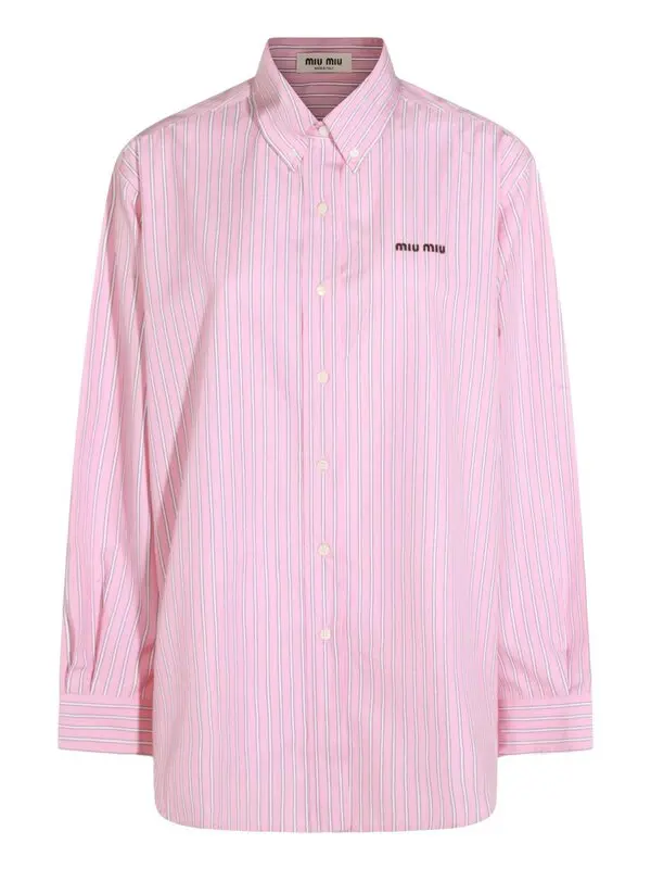 Miu Miu Striped Cotton Shirt - Multicolor