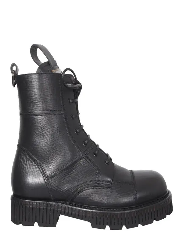 Dolce & Gabbana Bernini Lace-up Combat Boots - Black