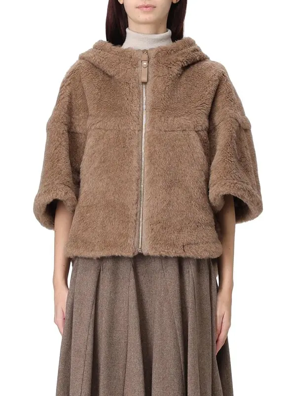 Max Mara Fur Hooded Jacket - Multicolor
