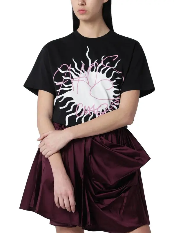 VIVIENNE WESTWOOD Cotton T-shirt With Logo Print - Black