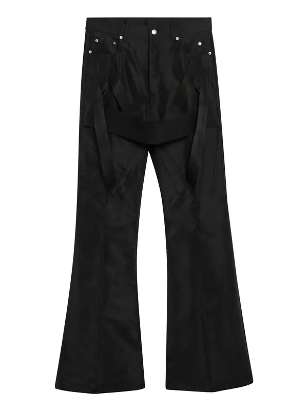 Rick Owens Megastrapped Bolans Jeans In Nylon Canvas - Black