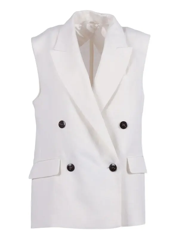 Max Mara Double Breasted Waistcoat - Cream