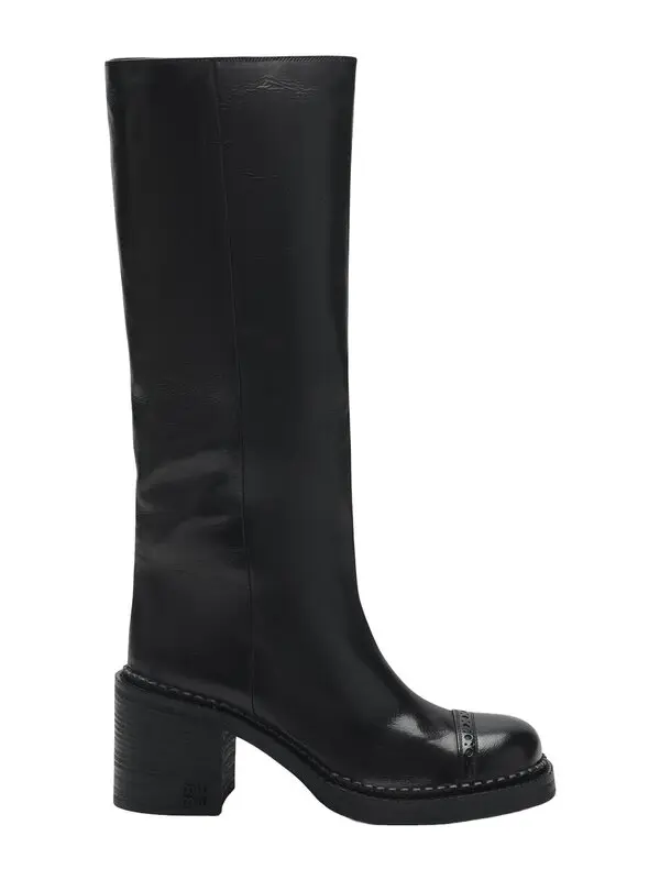 Miu Miu Leather Boots - Black
