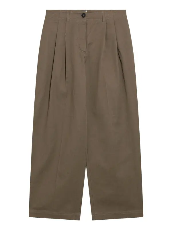 TOTEME Cotton Trousers - Brown