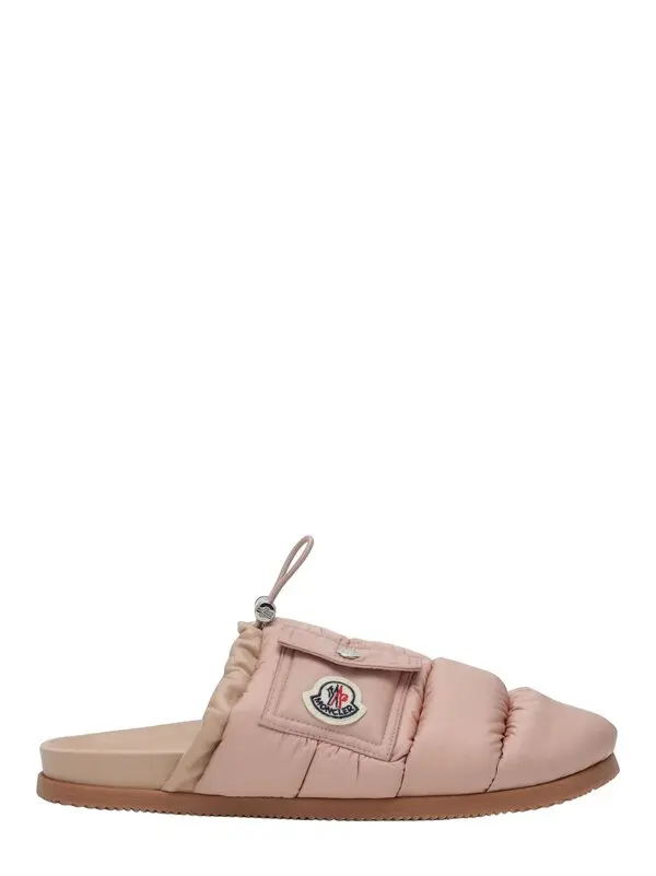 Moncler Quilted Nylon Mule With Flap Pocket - Pink