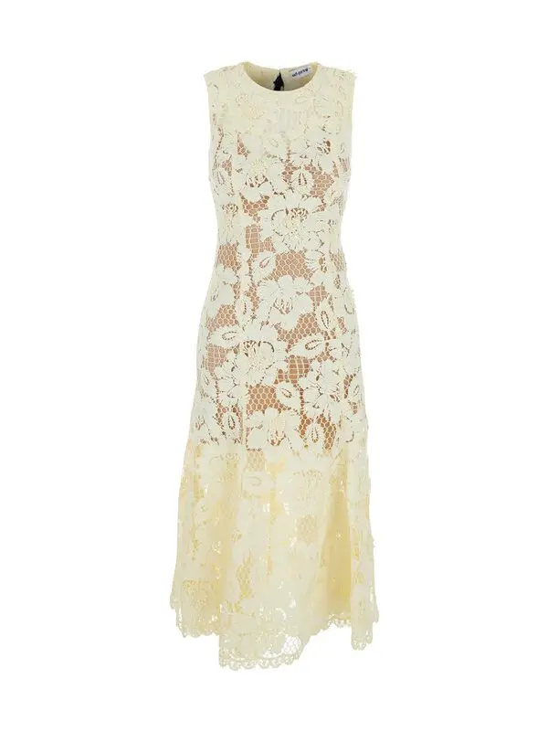 SELF-PORTRAIT Crochet Lace Midi Dress - Multicolor