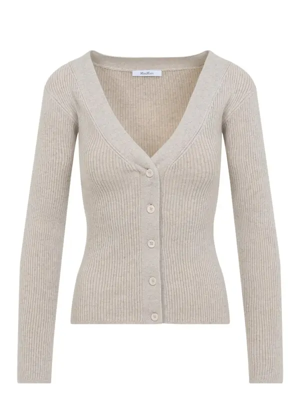 Max Mara Gioiosa Ribbed Wool Blend Cardigan - Multicolor