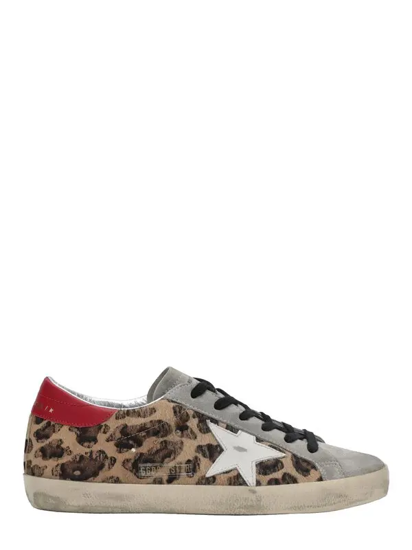 GOLDEN GOOSE Super-star Leopard Print Pony Hair Sneakers - Multicolor