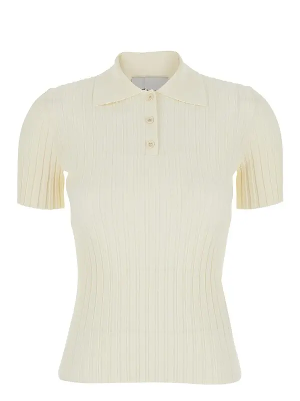 Ami Ribbed Knit Polo Shirt - Multicolor
