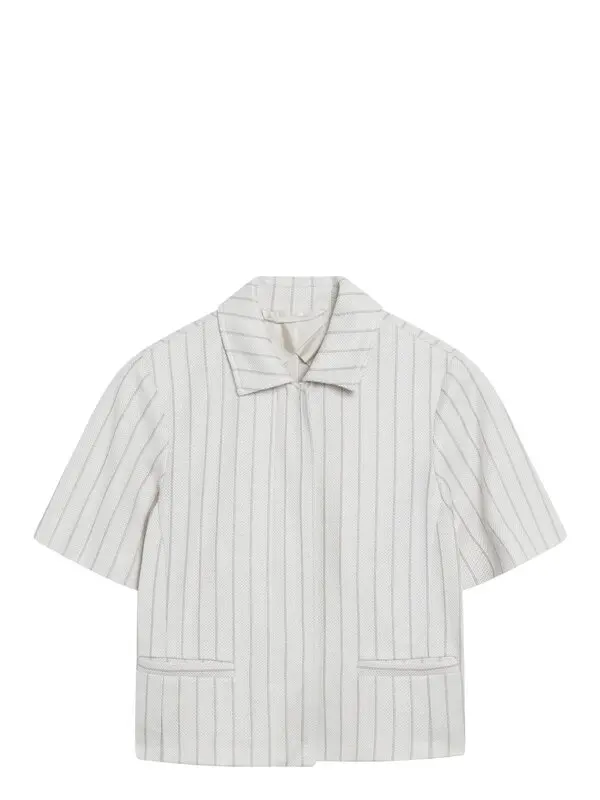 Max Mara Pinstripe Pique Jersey Jacket - White