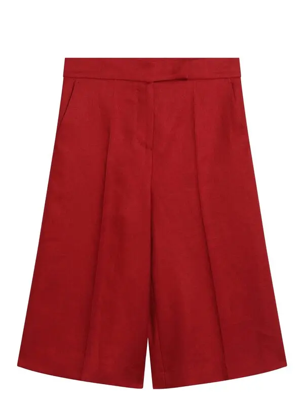 Max Mara Linen Bermuda Shorts - Red