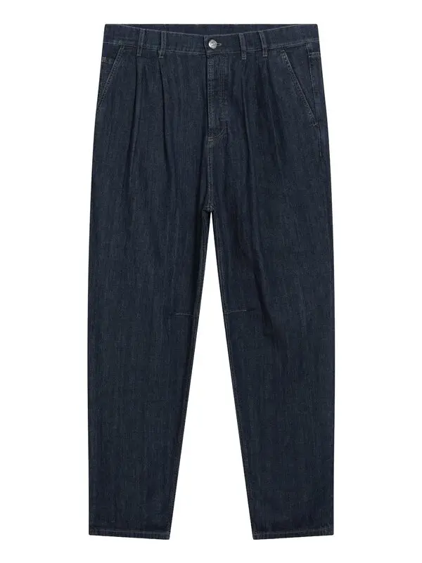 Brunello Cucinelli Pleated Slim-fit Denim Jeans - Blue