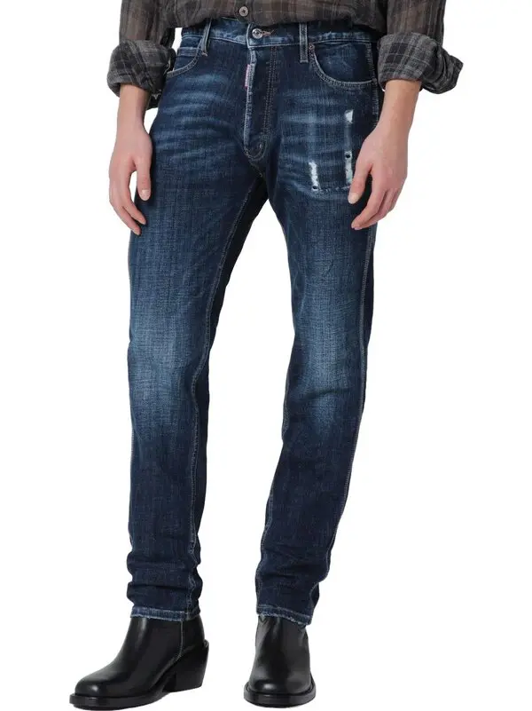 Dsquared2 Slim-fit Washed Denim Jeans With Distressed Details - Blue