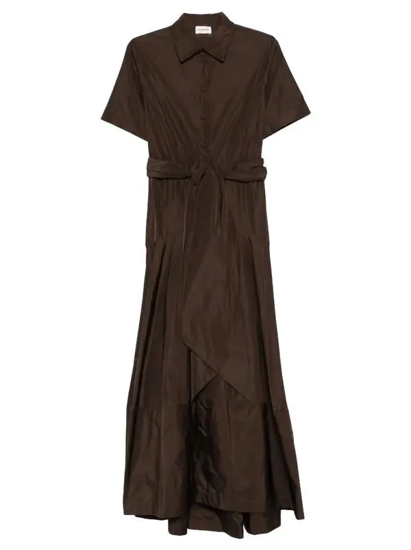 P.a.r.o.s.h Cotton Shirtdress With Belt - Multicolor