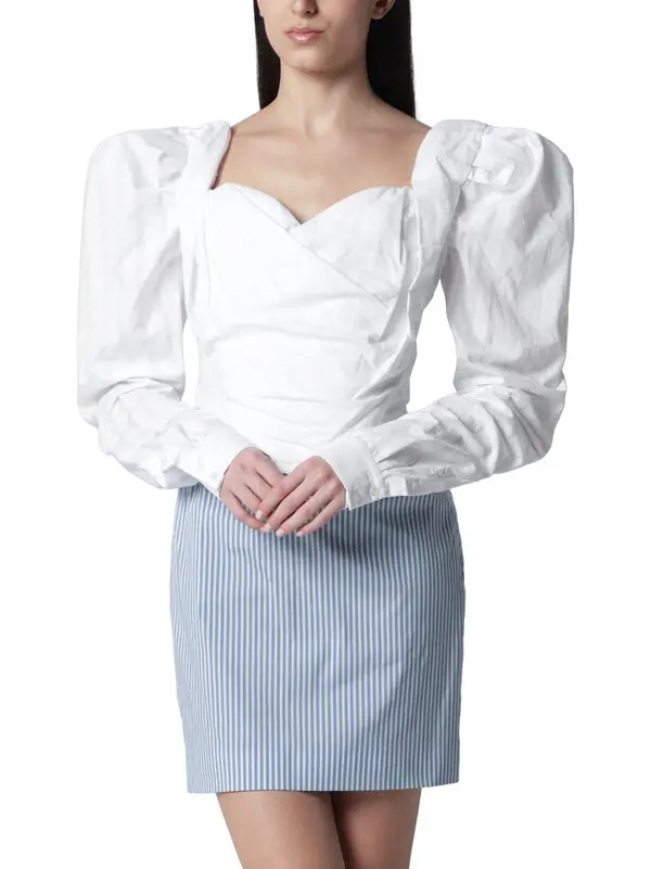 VIVIENNE WESTWOOD Cotton Corset Top With Puff Sleeves - White