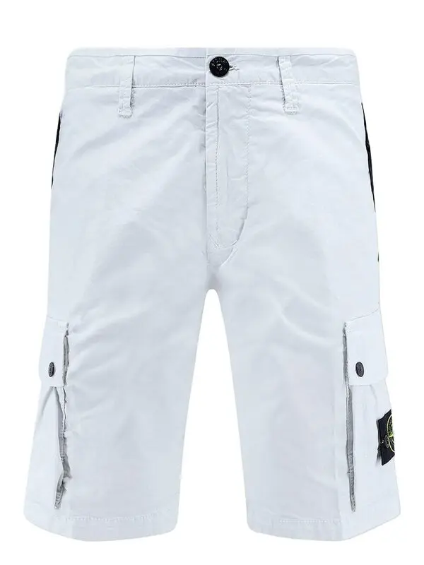 Stone Island Organic Cotton Cargo Shorts - Blue