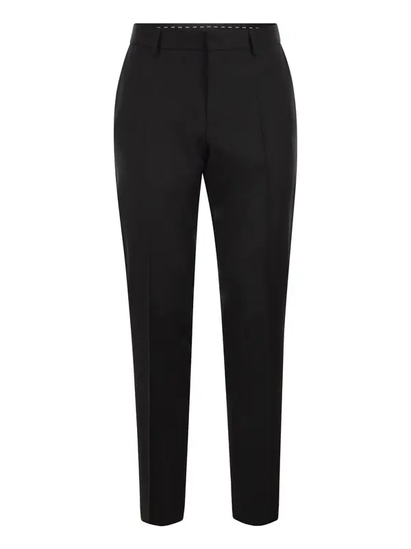 BOSS Slim Fit Virgin Wool Serge Trousers - Black