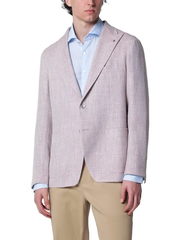 Tagliatore Single-breasted Herringbone Jacket Lilac - Purple