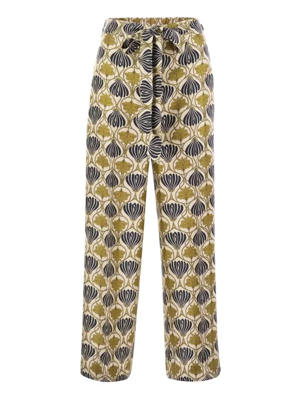 Max Mara Printed Silk Fluid Trousers - Multicolor