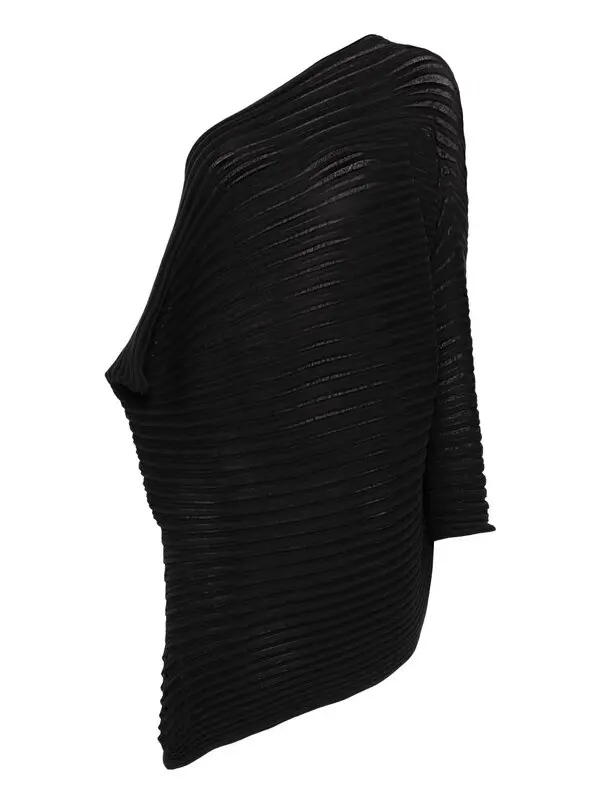 Issey Miyake Asymmetric Neck Pleated Top - Multicolor