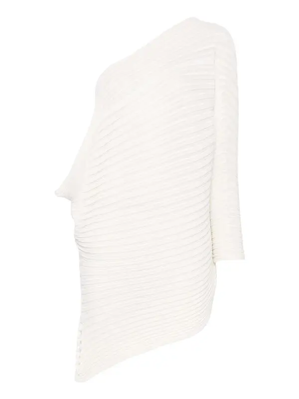 Issey Miyake Asymmetric Neck One-shoulder Top - Multicolor