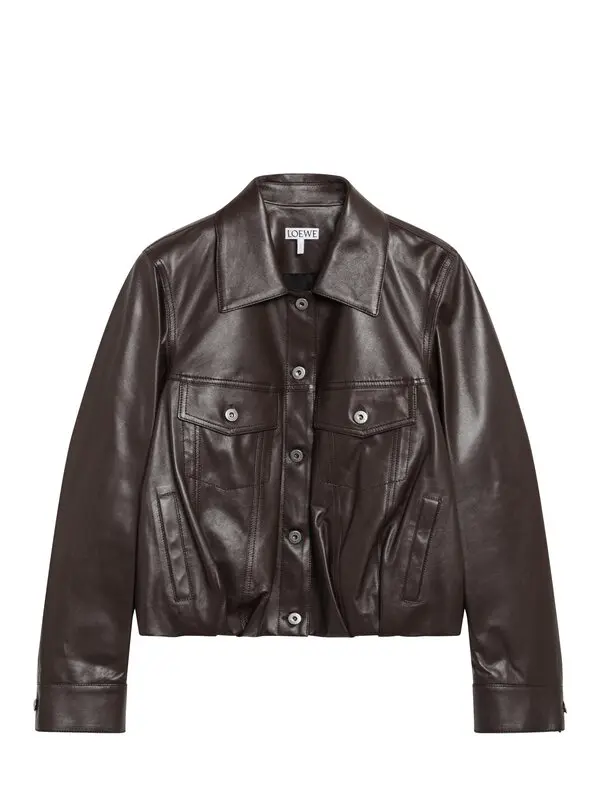 Loewe Lamb Nappa Leather Jacket - Brown