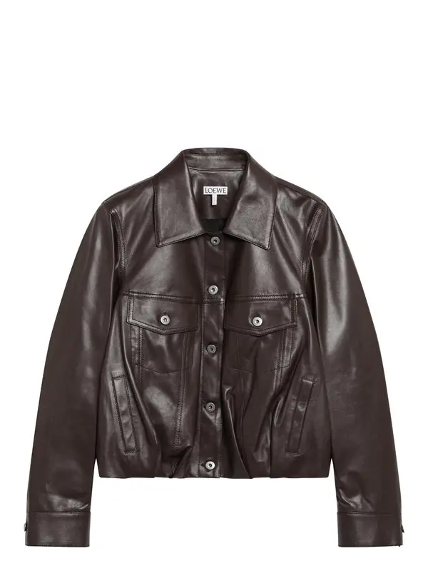 Loewe Lamb Nappa Leather Jacket - Brown