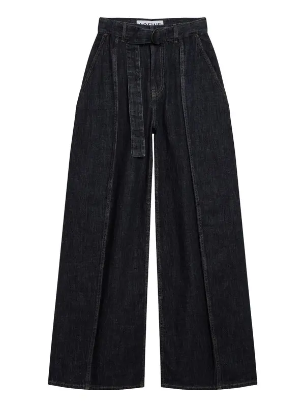 Loewe Indigo Denim Belted Jeans - Blue