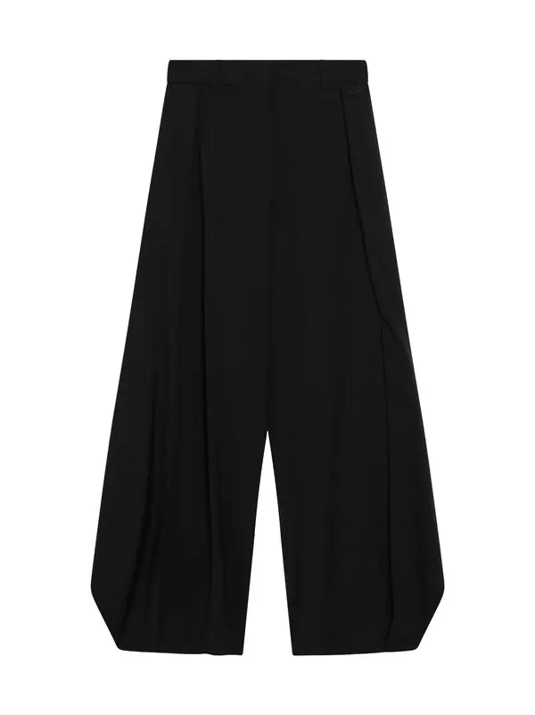 Loewe Wool Wide Leg Trousers - Black