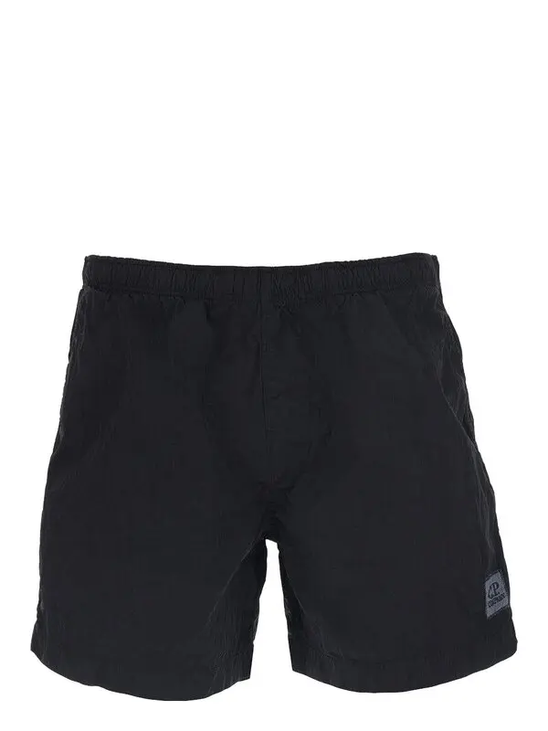C.P. COMPANY Swim Shorts With Embossed Logo - Black