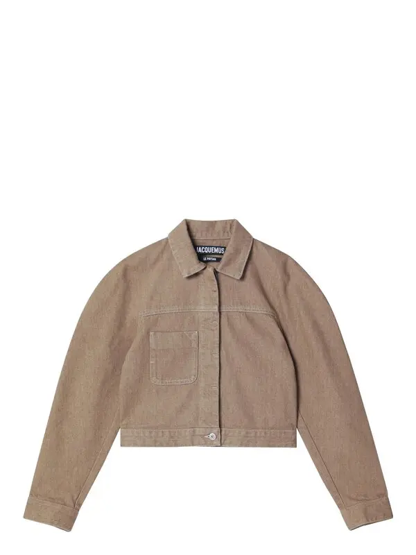 Jacquemus Beige Cotton Denim Cargo Jacket - Cream