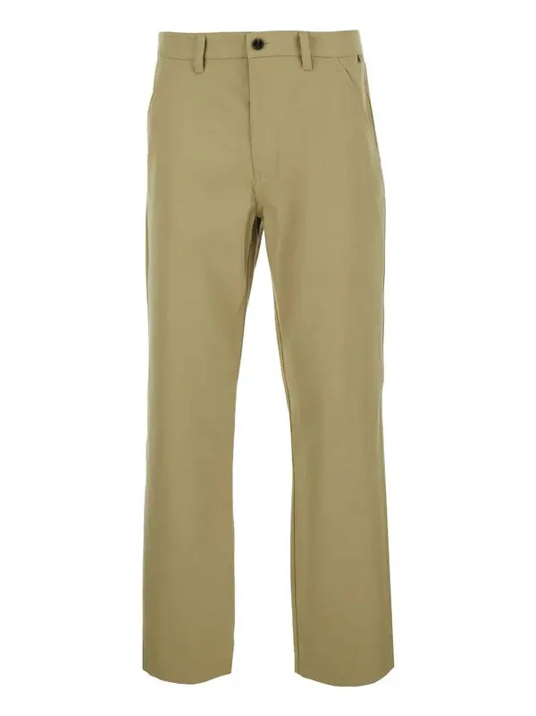 Burberry Cotton Pants With Elastic Waist - Multicolor
