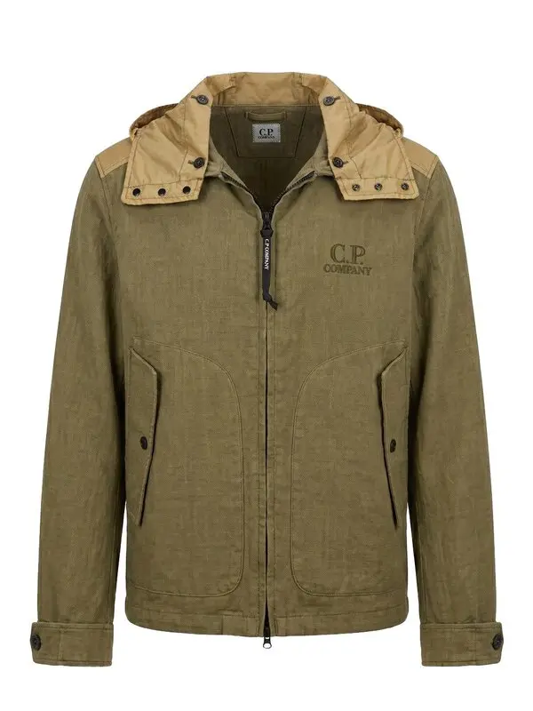 C.P. COMPANY Garment Dyed Hooded Jacket - Multicolor