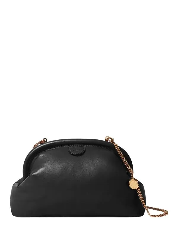 Stella McCartney Leather Clutch With Gold Tone Hardware - Black