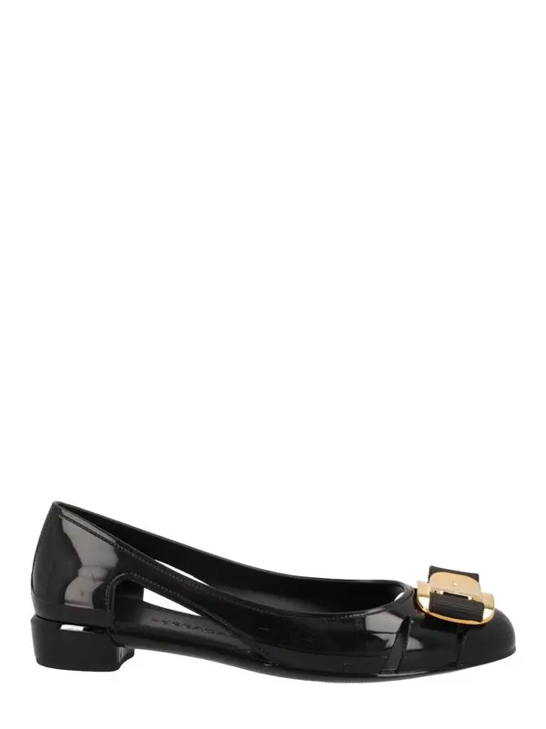 FERRAGAMO Ballerina Nara Jelly Flats - Black