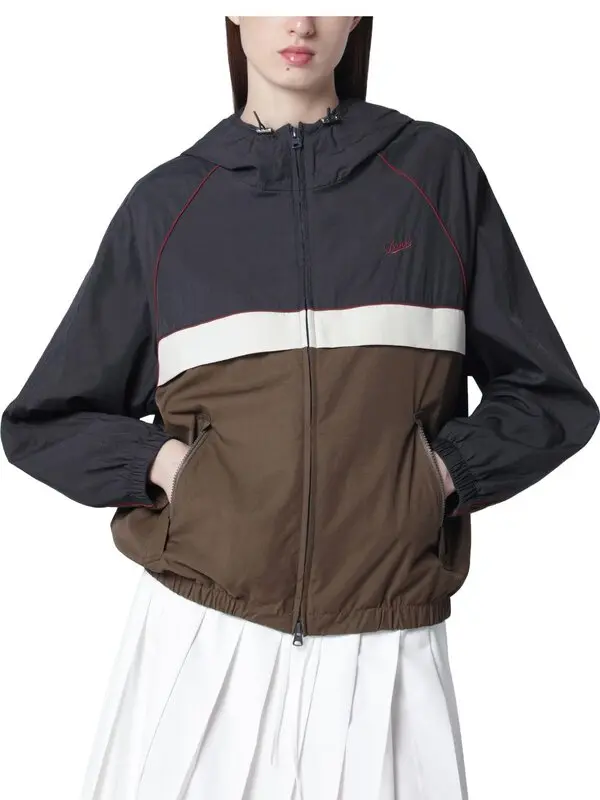 DUNST Color Block Zip-up Hooded Windbreaker - Multicolor