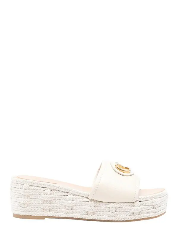Valentino Garavani Platform Wedge Slides - White